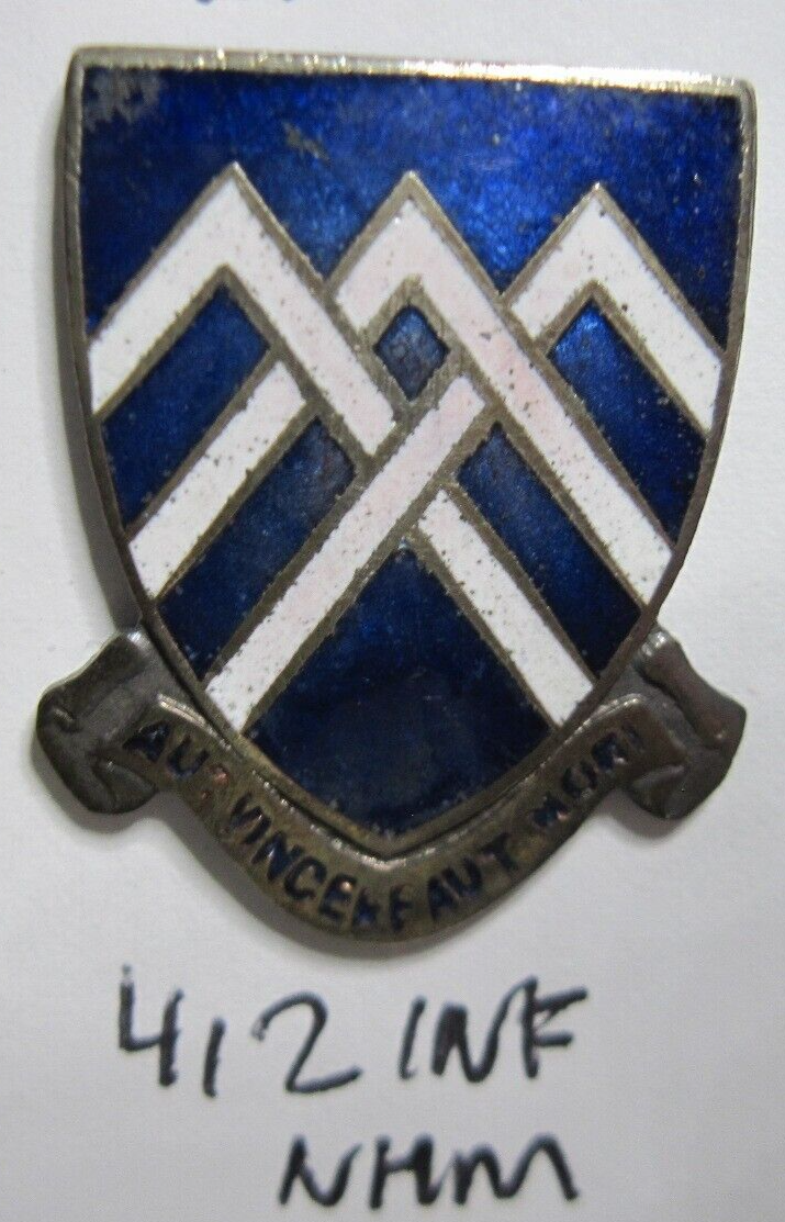 ARMY crest DUI DI CB clutchback 412th INFANTRY REGIMENT inf rgt nhm | eBay