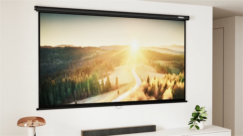 VonHaus - 100 Inch Projector Screen Pull Down | Wall Mounted Home ...