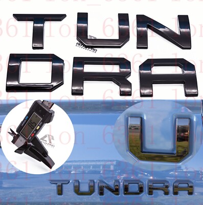 Gloss Black 3D Raised Tailgate Inserts Letters Emblem for TUNDRA 2014 ...