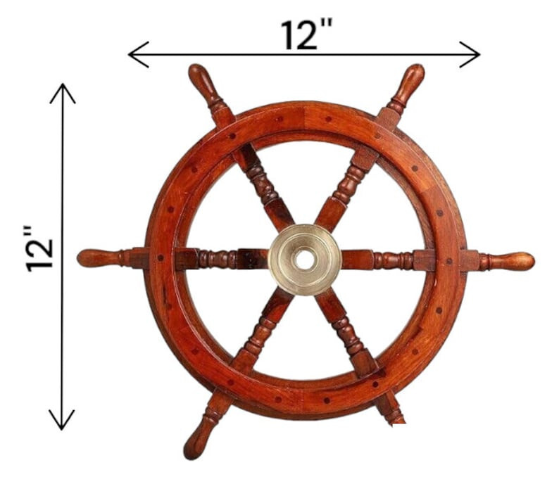 24" Maritime Boat Ships Captains Nautical Beach Ship Wheel Wooden ...