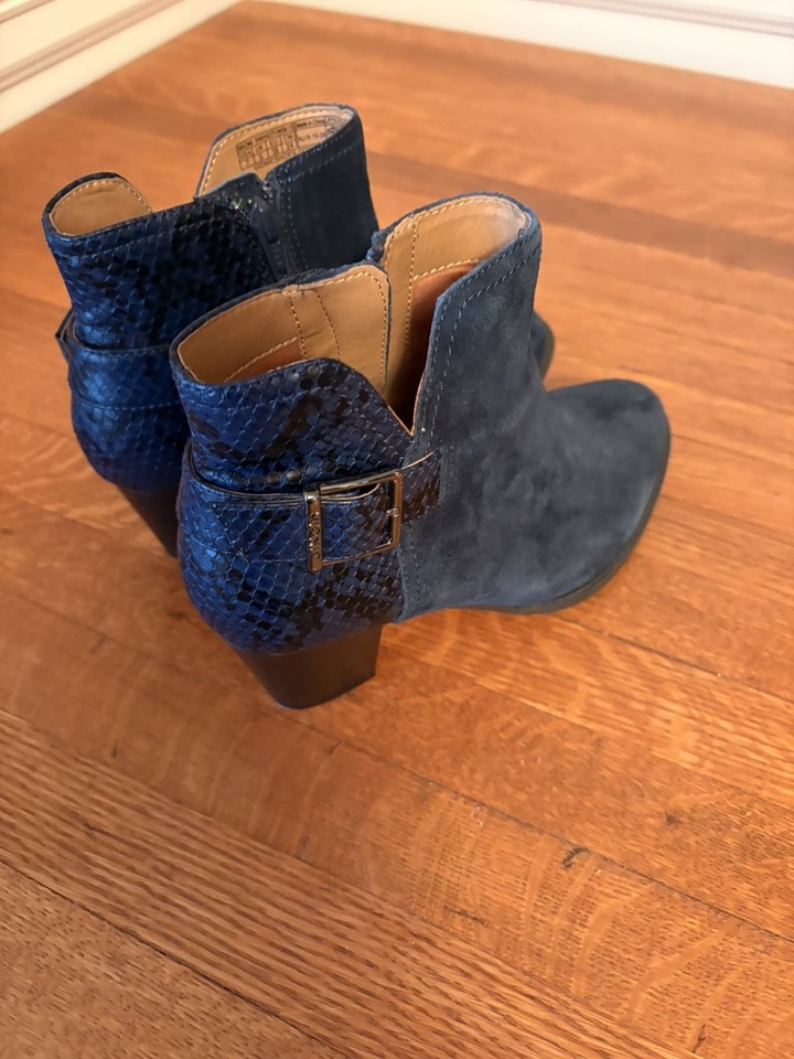 Vionic Suede Snake-Print Water -Resistant Boots - Naomi size 7 heel 2.5 ...