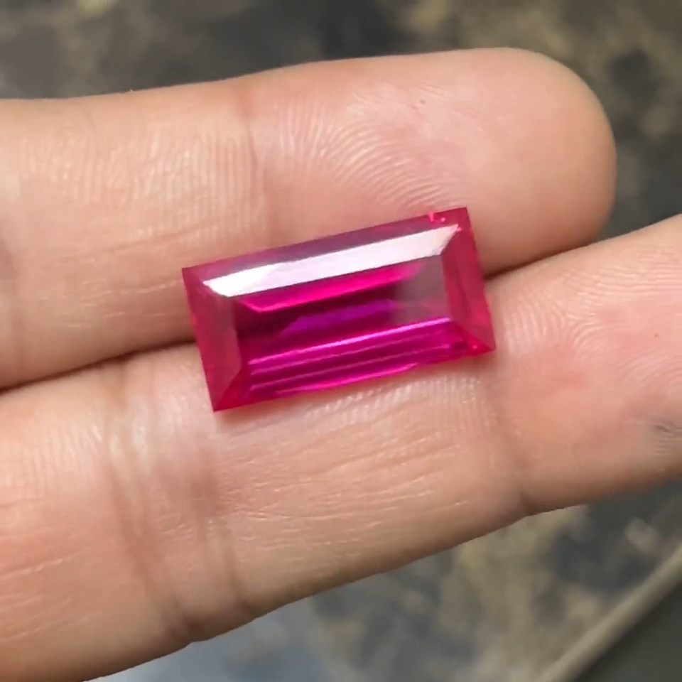 20x10mm Red Ruby Imitation Stone Emerald Cut extras Gift Loose Gemstone ...
