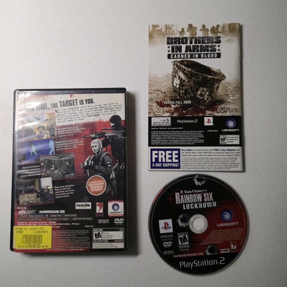 Rainbow Six Lockdown PlayStation 2 PS2 Complete Tested Ubisoft Shooter ...