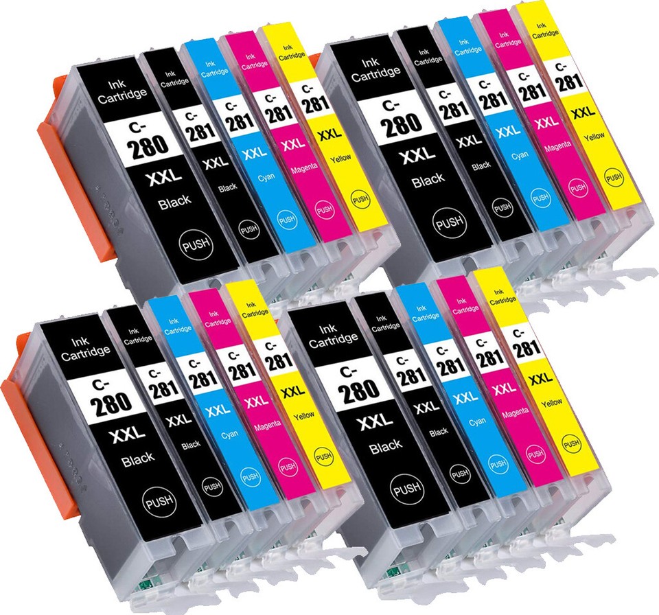PGI-280XXL CLI-281XXL Ink Tanks for use with Canon TR8620 TR8620A ...