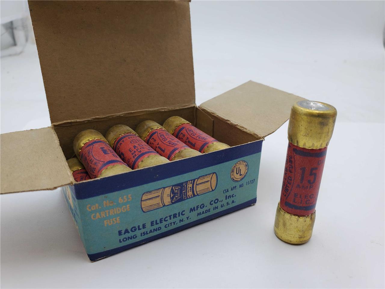 10-Pack 15 Amp Cartridge Fuse Eagle 655 Length-2" | eBay
