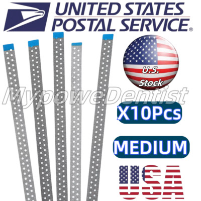 10Pcs Dental Double Diamond Orthodontic IPR Hole Polishing Strips Metal ...