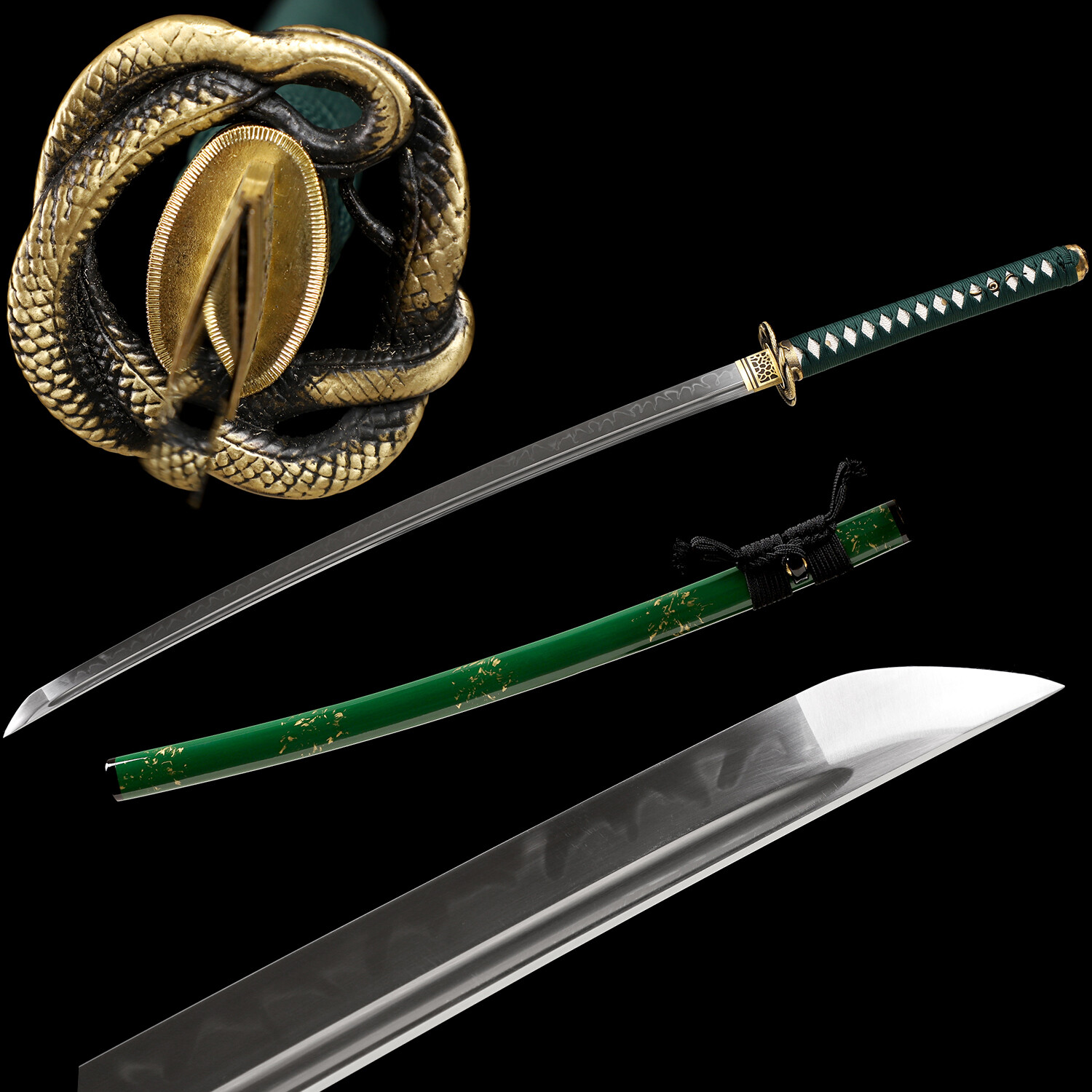 Full Tang Samurai Katana Sword Clay Tempered T10 Steel Razor Sharp ...