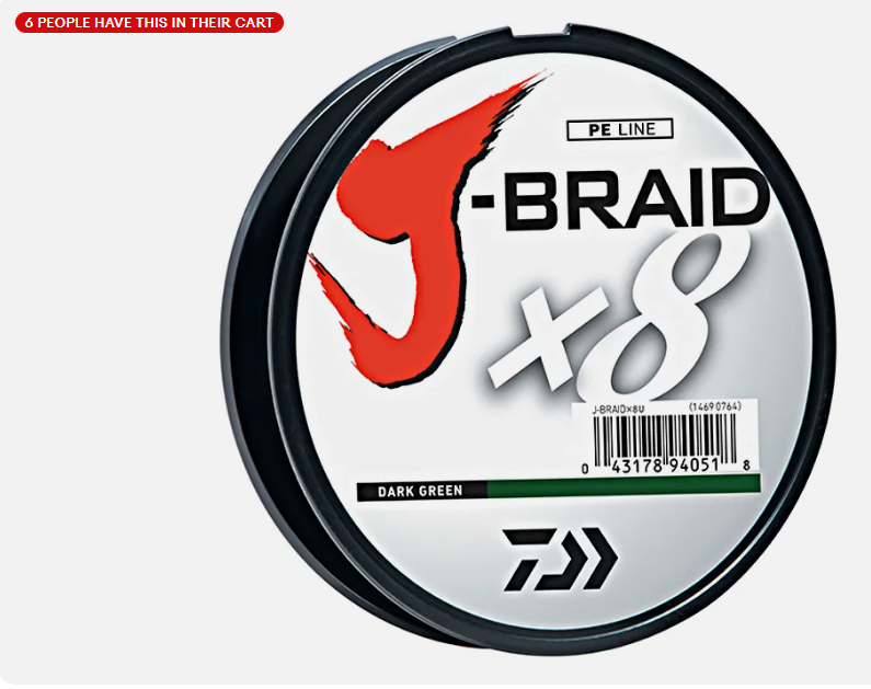 Daiwa J-Braid X8 Braided Fishing Line - 330 Yards (300M) Dark Green ...