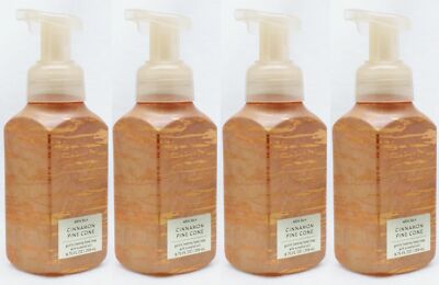 4 Bath & Body Works CINNAMON PINE CONE Gentle Foaming Hand Soap Wash 8. ...