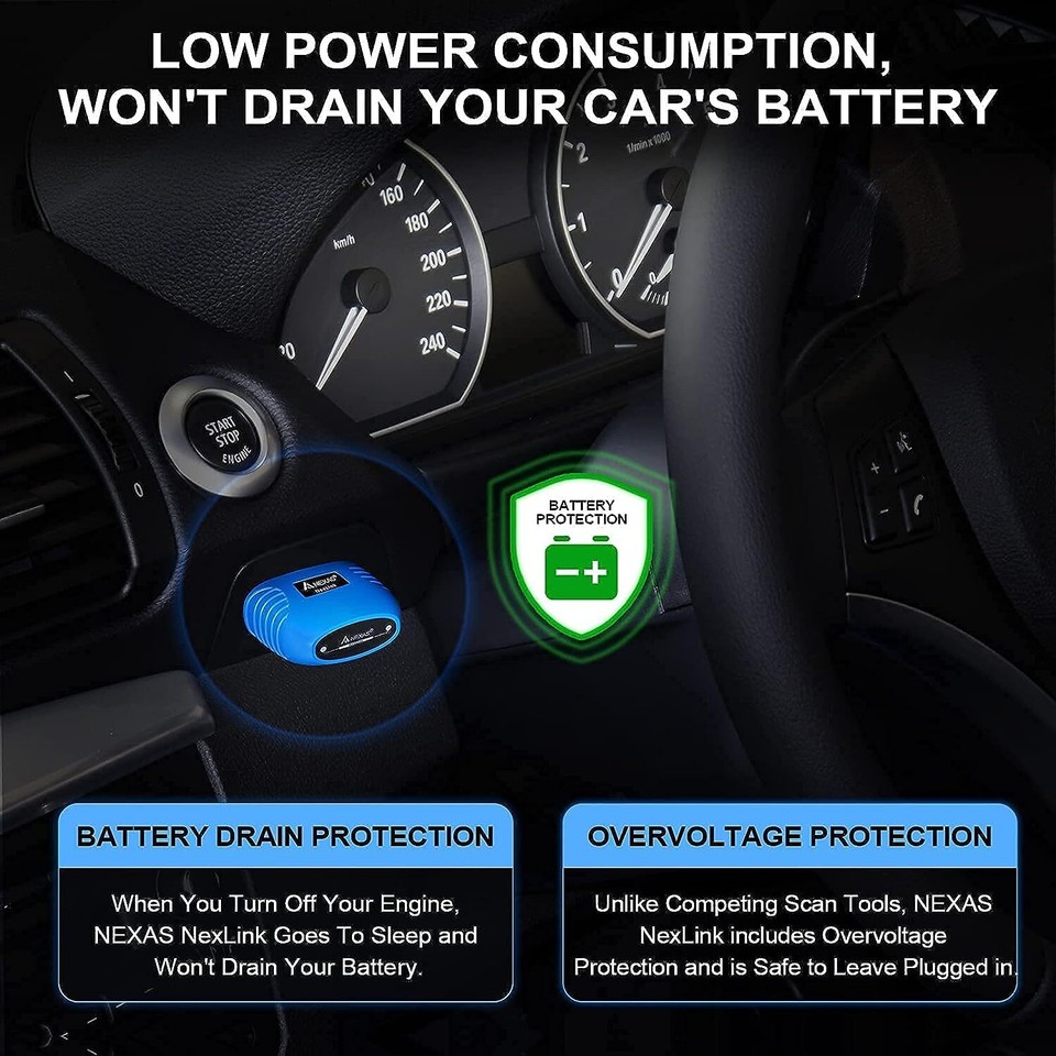 NEXAS For IOS Android OBD2 Scanner Bluetooth Car All System Motorcycle ...