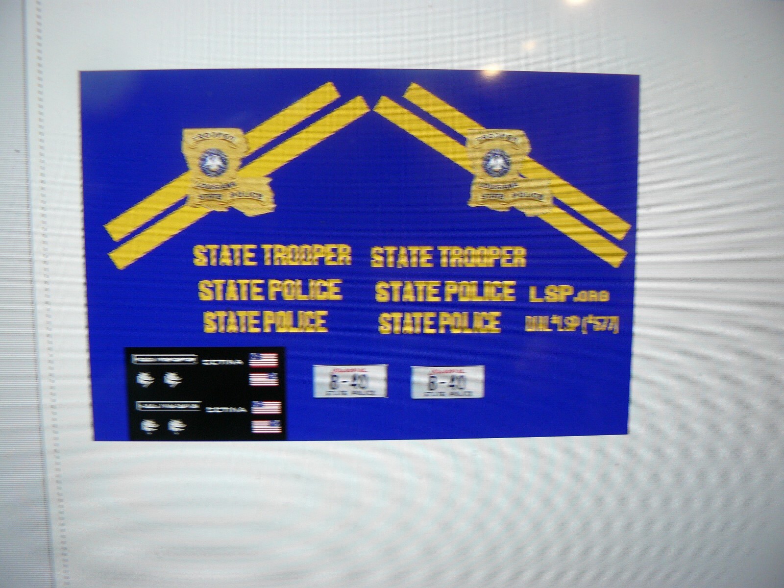 Louisiana State Trooper Patrol Car Decals 1:64 two for one money | eBay