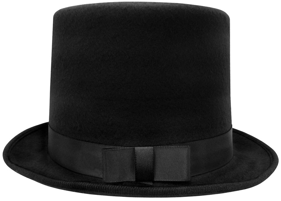 Tall Wool Felt Deluxe Black Top Hat Dickens Formal Victorian Tuxedo ...
