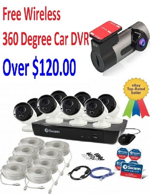 Swann NVR8-8580 4K 2TB 8x 5MP NHD-865MSB Camera With 360 Degree Car DVR ...