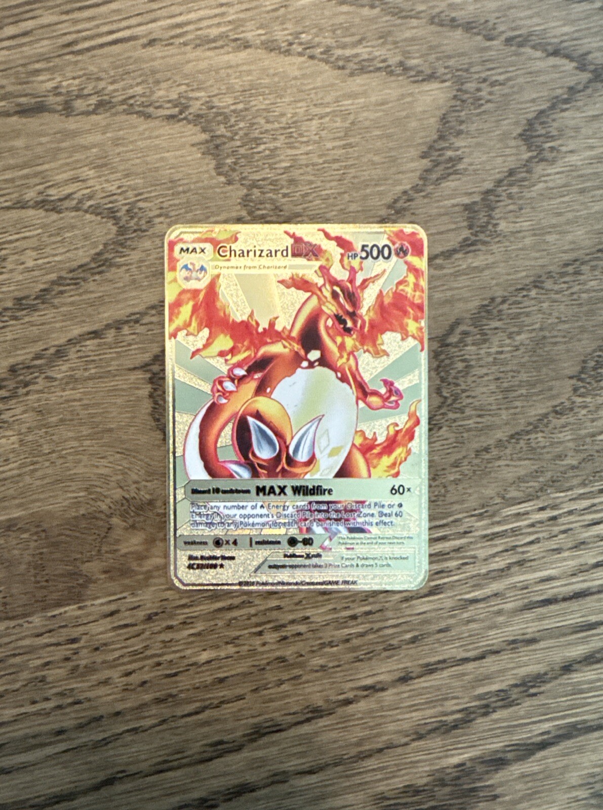 Charizard DX 52/100 Gold Metal Pokemon Card Max Wildfire HP500 | eBay