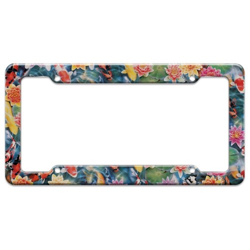 Koi Pond Fish Garden Pattern License Plate Tag Frame | eBay