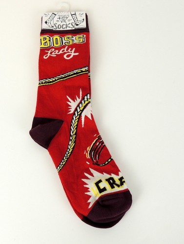 Primitive By Kathy LOL Boss Lady Socks Crack The Whip Red One Size NEW ...