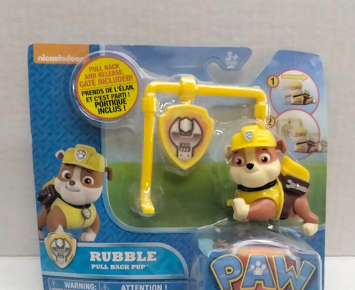 NICKELODEON PAW PATROL -RUBBLE PULL BACK PUP- NEW ON CARD | eBay
