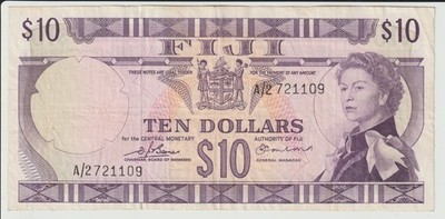 FIJI, 10 DOLLARS 1974, PICK 74b - A/2 721109 - | eBay