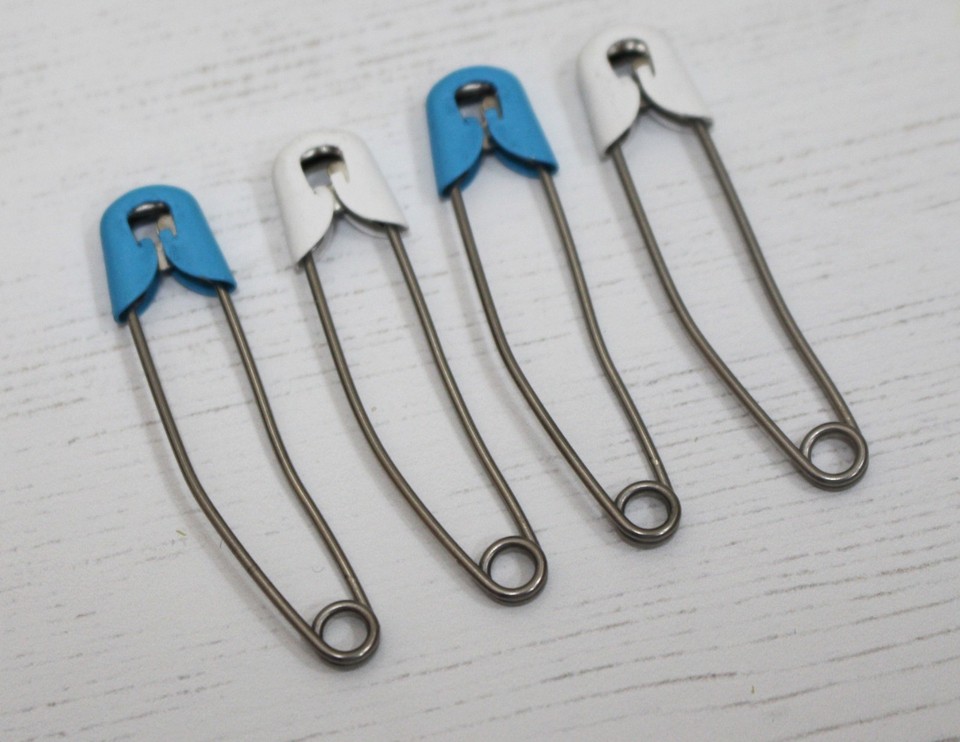 Traditional Nappy Pins Baby Safety Snap Lock Metal Cap 6 to 16 Pins in ...