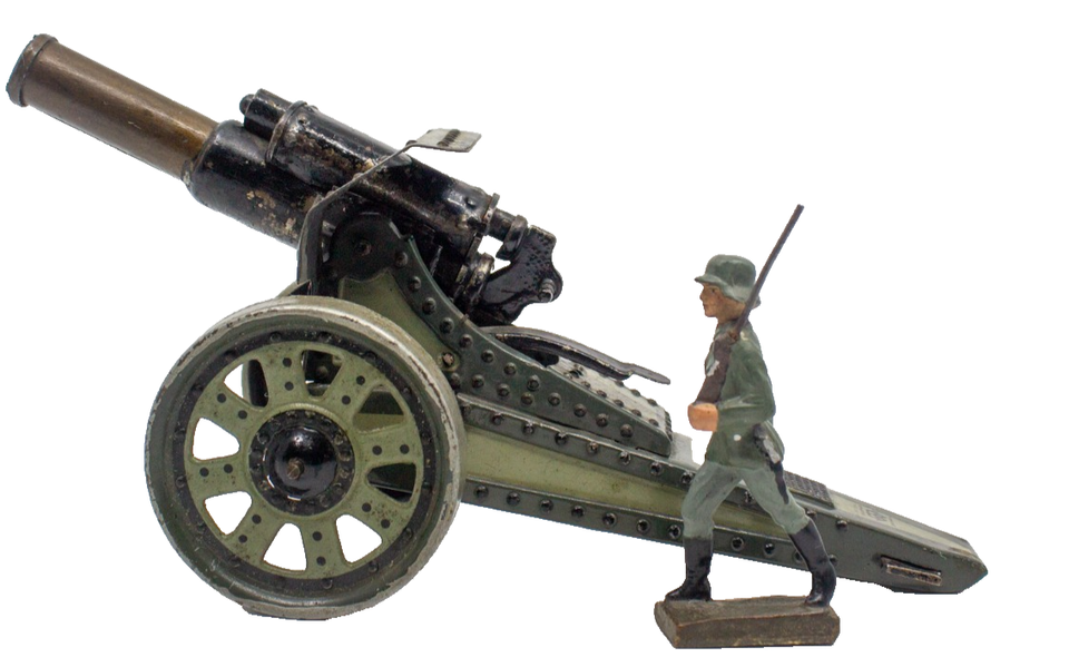 1920's German Bing Spring Loaded Hand Painted Howitzer - Vintage Rare ...
