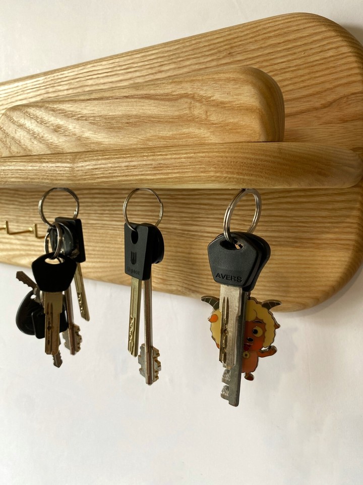 Shelf Key Holder Wall, Wooden Wall Mounted Key Shelf,Entryway Shelf ...