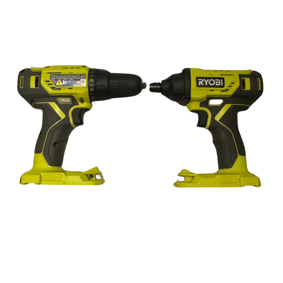RYOBI P1817 ONE+18V Cordless1/2 Drill 1/4 I 2 Tool Kit 1/2 Drill 1/4 ...