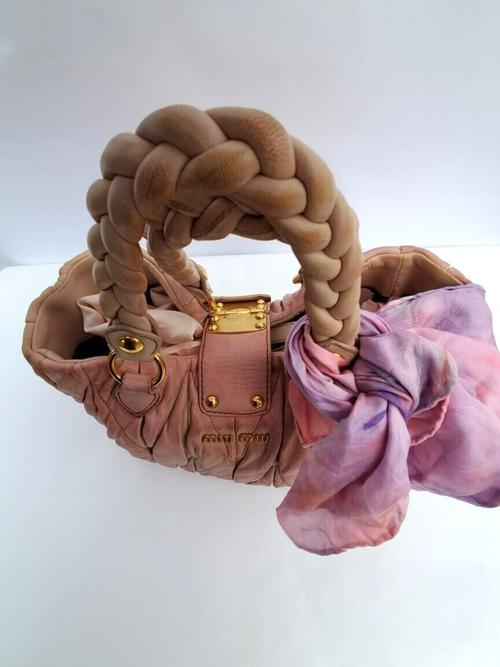 Miu Miu purse beige cameo Pink nappa Leather arcadie vintage shoulder ...