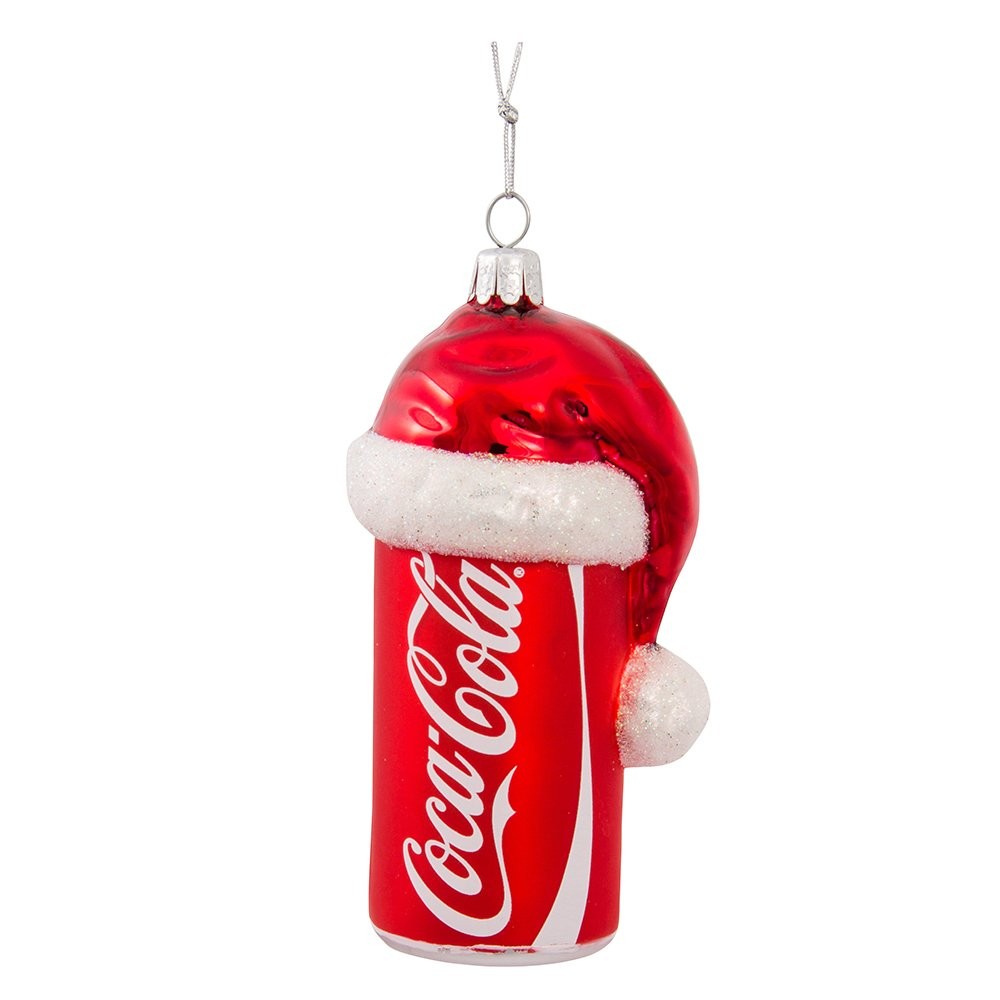 Coca Cola Can with Santa Claus Hat Glass Christmas Tree Ornament Coke ...