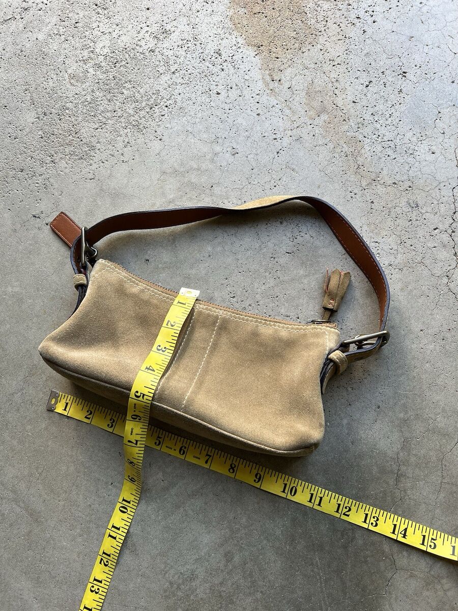 Vintage y2k Coach Demi Baguette Shoulder Bag Purse Tan Suede Vintage y2k Coach Demi Baguette Shoulder Bag Purse Tan Suede