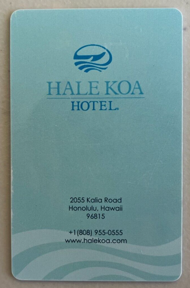HALE KOA HOTEL ROOM KEY CARD Waikiki Beach HAWAII House of the Warrior ...