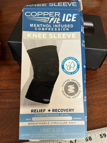 Copper Fit ICE Menthol Infused Compression Knee Sleeve Copper Infused ...