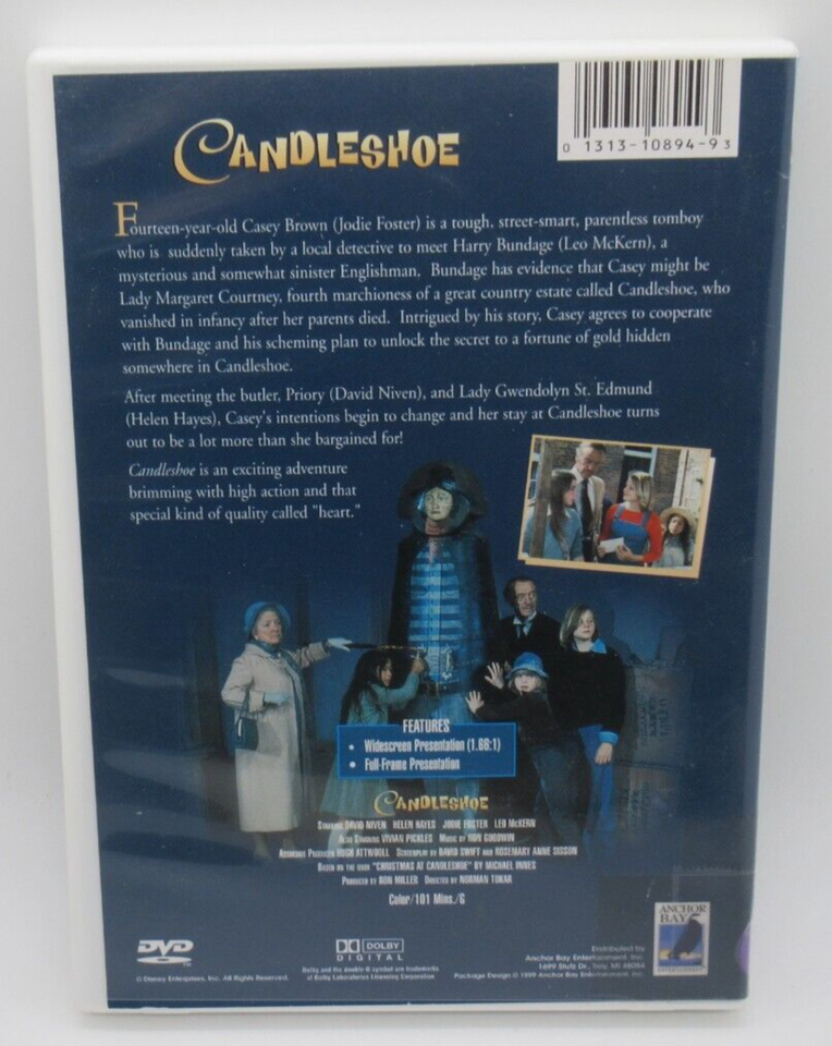 CANDLESHOE DVD MOVIE, DAVID NIVEN, HELEN HAYES, JODIE FOSTER, LEO ...