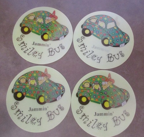 4 Vintage Jammin Smiley Bug VW Volkswagen Flicker Coasters - 1960s NOS ...