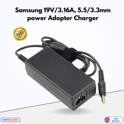 Brand New Samsung Laptop Charger 60W 19V 3.16A 5.5x3.3mm Adapter ...