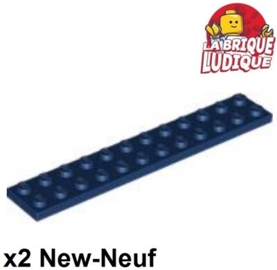 LEGO 2x Plate Flat 2x12 12x2 Blue Dark / Dark Blue 2445 New | eBay