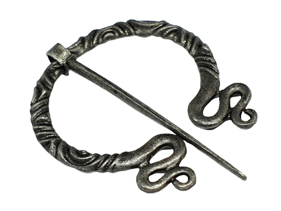 Snake Shawl Pin Viking Brooch Cloak Clasp Norse Medieval Penannular ...