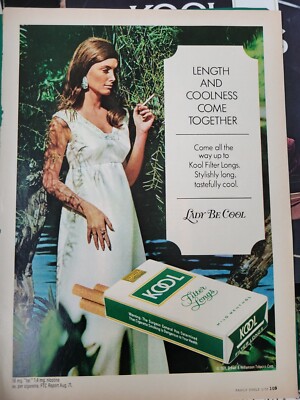 1972 woman white dress smoking Kool cigarettes vintage ad | eBay