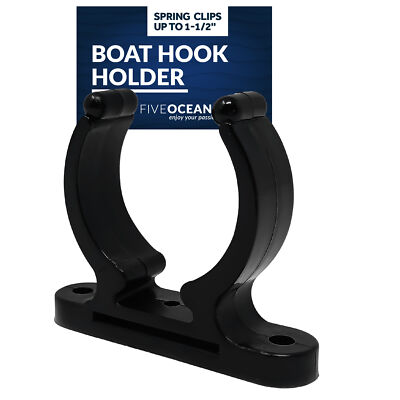 Five Oceans Marine Boat Hook Holder Spring Clips up to 1-1/2" Tube ...