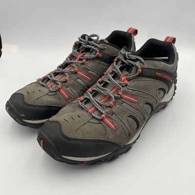 Merrell Crosslander Vent Hiking Shoes Mens Size 10.5 Gray Leather ...