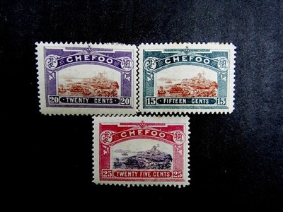 nystamps China Treaty Port Chefoo Stamp # 14-16 Mint OG H $64 烟台 O3y266 ...