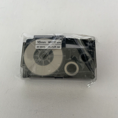 Casio 18mm Label Printer Cartridge Black Print on White Tape New Sealed ...