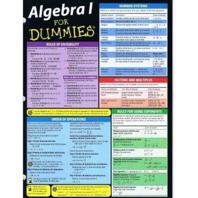 Algebra I for Dummies, Deluxe Cheat Sheet - Paperback - GOOD ...