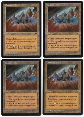 Caldera Lake x4 4x 1997 Tempest PLAYSET Colorless Rare Land MTG SP - NM ...