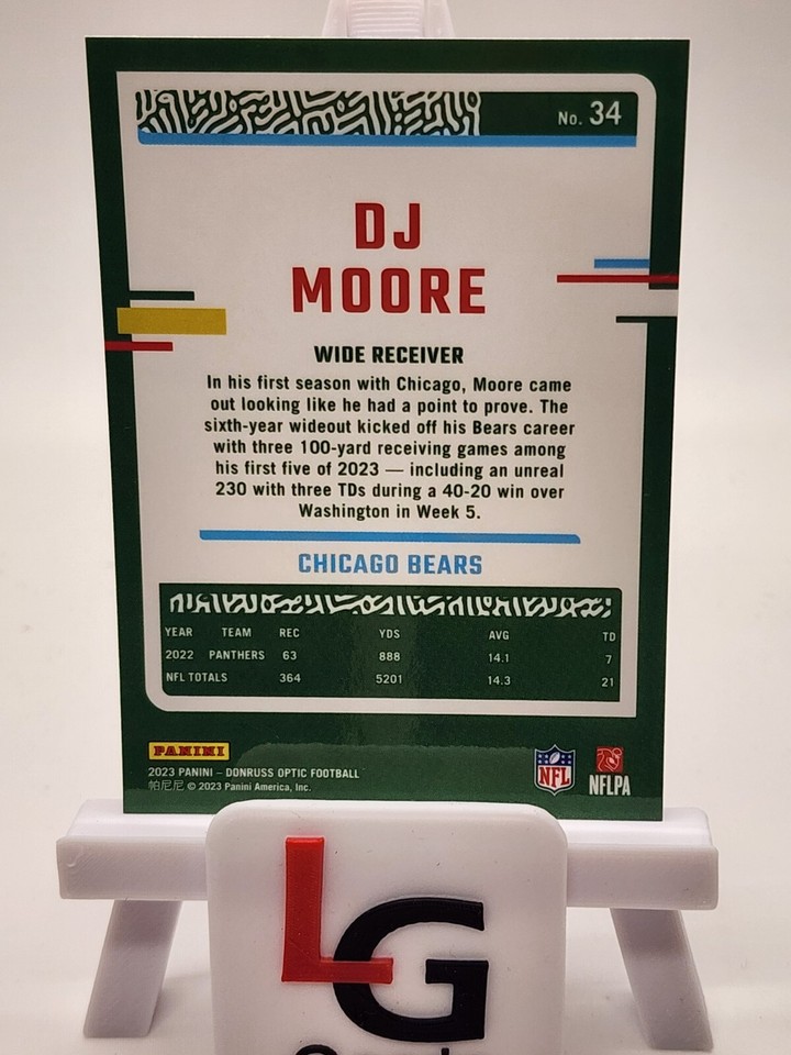 2023 Donruss Optic #34 DJ Moore Chicago Bears Football Card pm1 | eBay