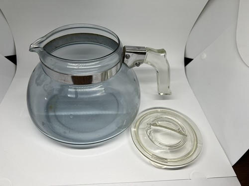 Vintage Pyrex Flameware 7125 Rare Blue Tint Pot Belly Tea Pot Kettle ...