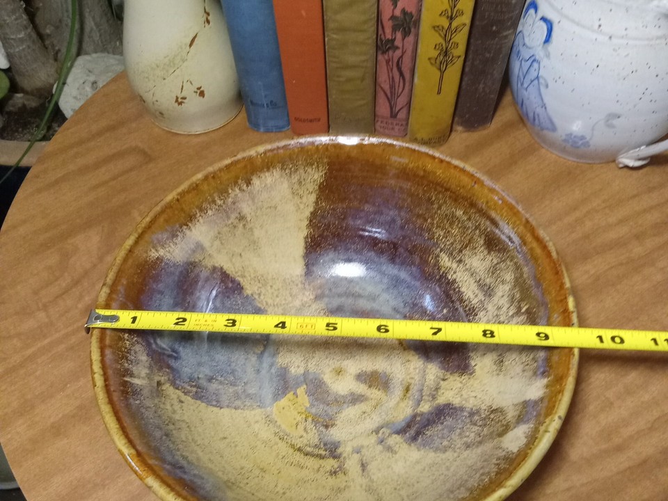 Vintage 1982 L. Hall Hand Turned 9" Multicolor Clay Pottery Bowl Signed ...