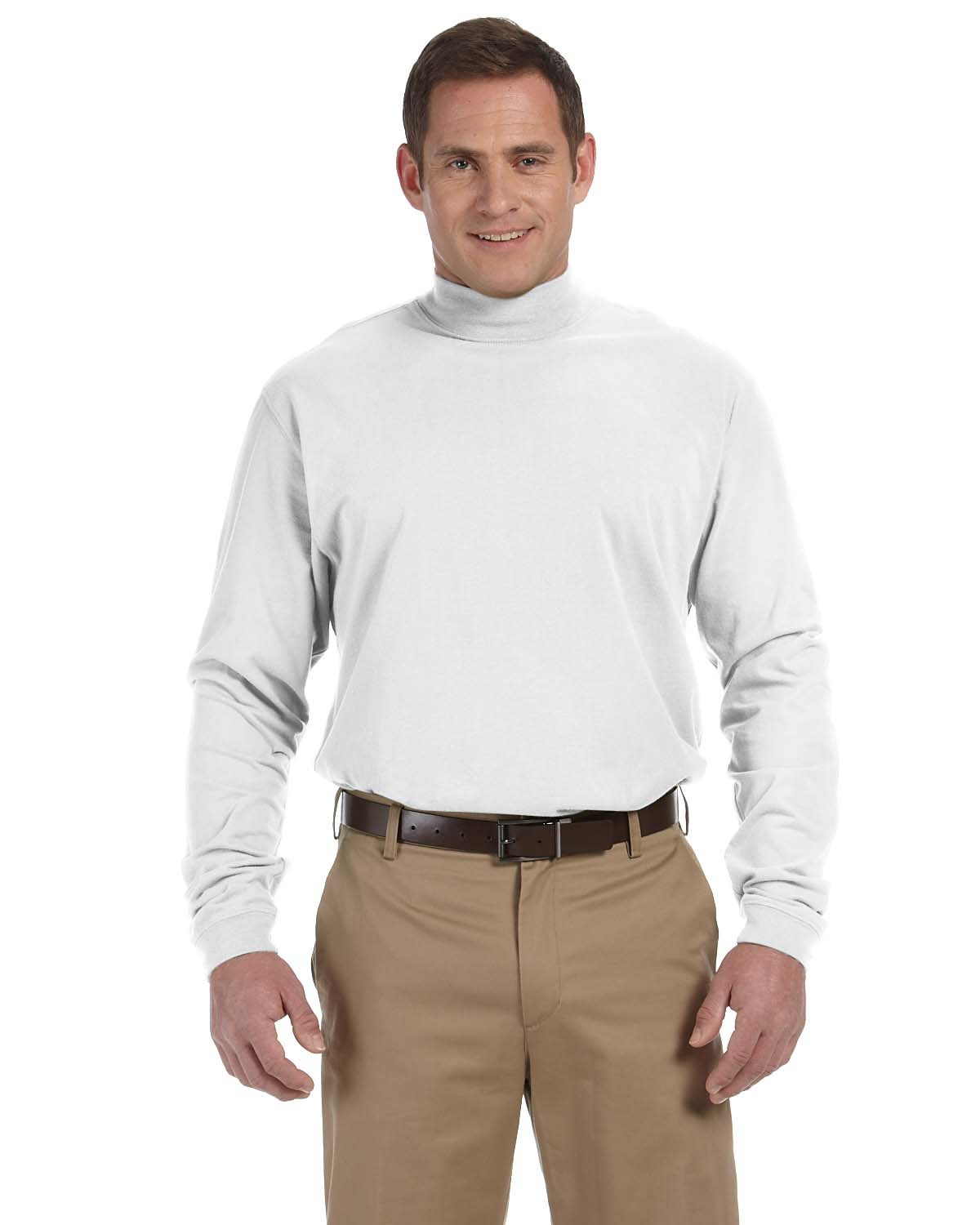D420 Devon & Jones Sueded Cotton Jersey Mock Turtleneck Long Sleeve ...