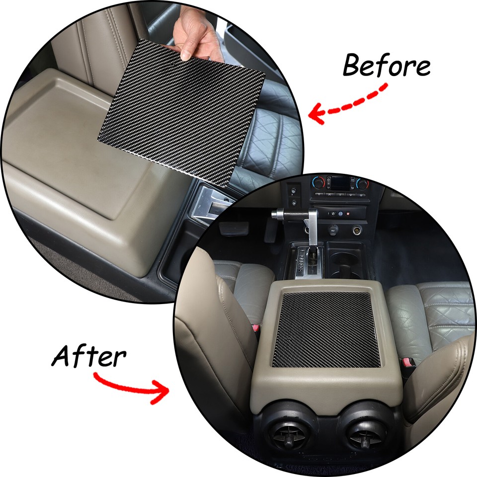 For Hummer H2 03-07 Real Carbon Fiber Center Console Armrest Box Panel ...