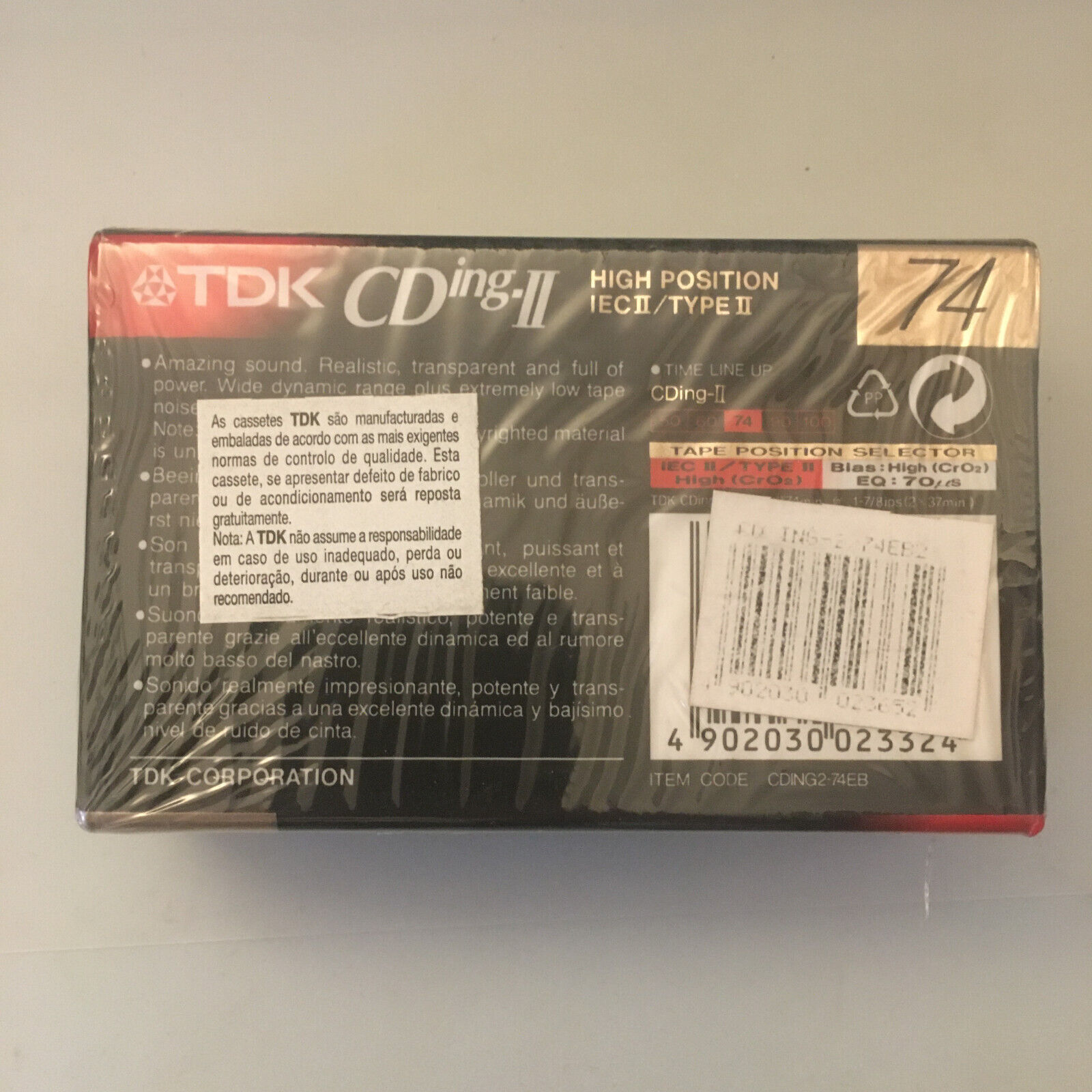 2x TDK CDing2 74 Min. High Position Type II Blank Audio Media Cassette ...