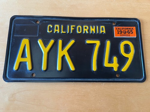 Vintage 1963 Califronia Black License Plate | eBay